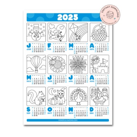 8 Free One-Page Yearly Calendars for 2025 [Color & Draw ...