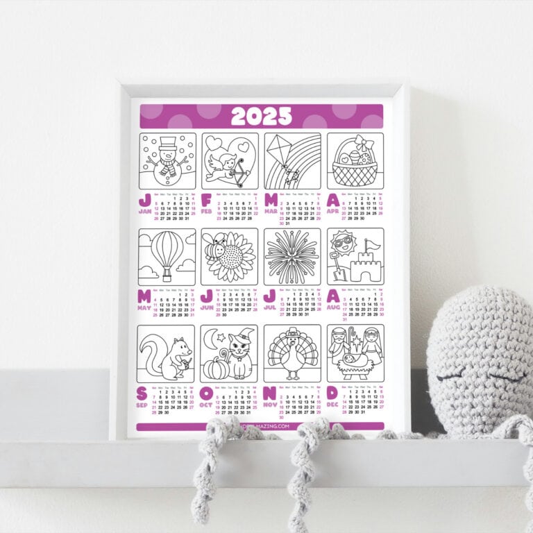 8 Free One-Page Yearly Calendars for 2025 [Color & Draw ...