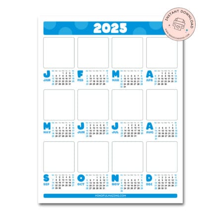 8 Free One-Page Yearly Calendars for 2025 [Color & Draw ...
